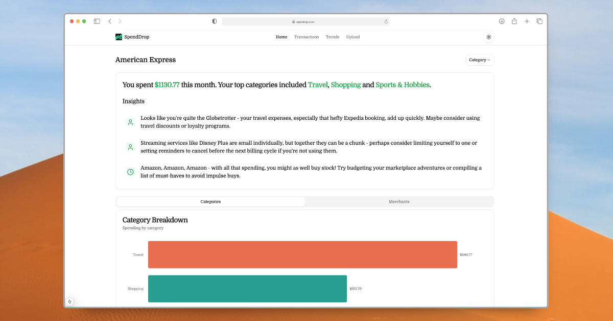 SpendDrop – Track your spending